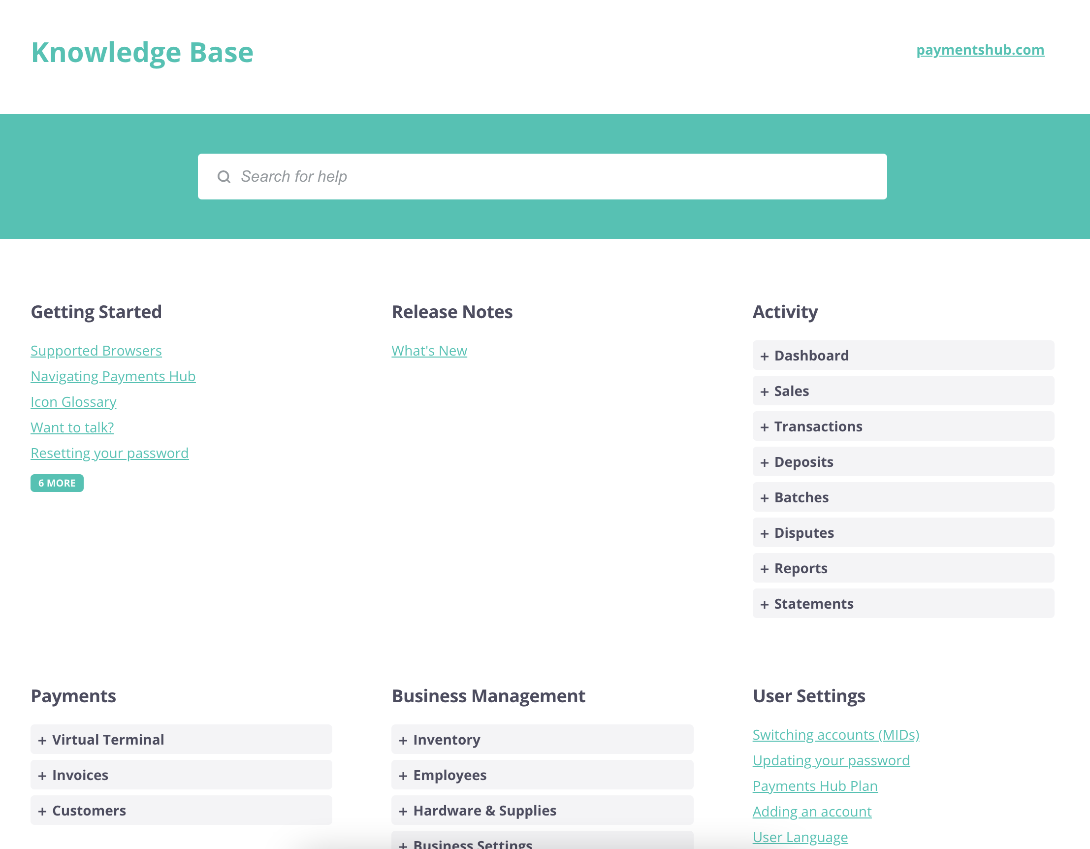 Payments Hub Knowledge Base